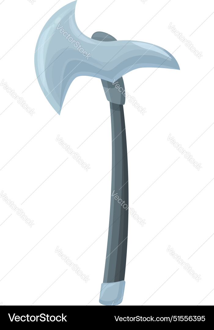 Large axe with a wooden handle standing upright Vector Image