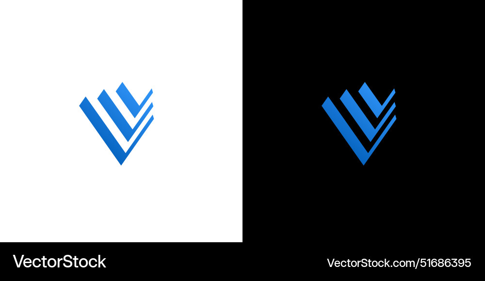 Modern and sophisticated v logo design Royalty Free Vector