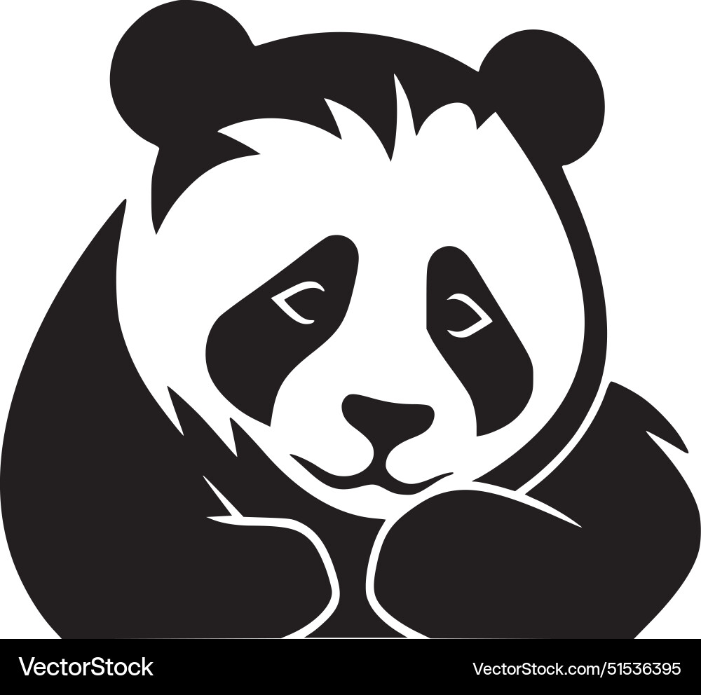 Panda - black and white Royalty Free Vector Image