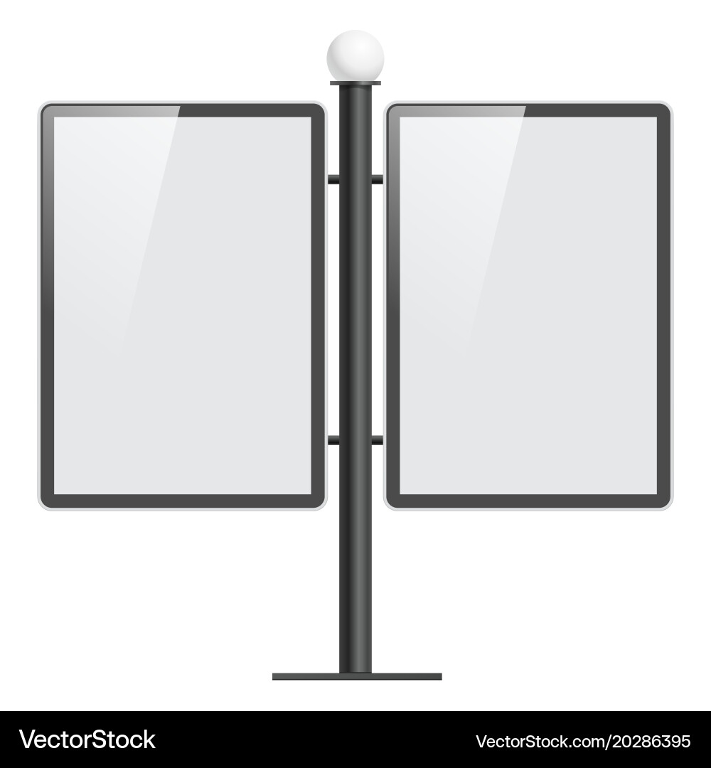 Realistic light box template on white background Vector Image