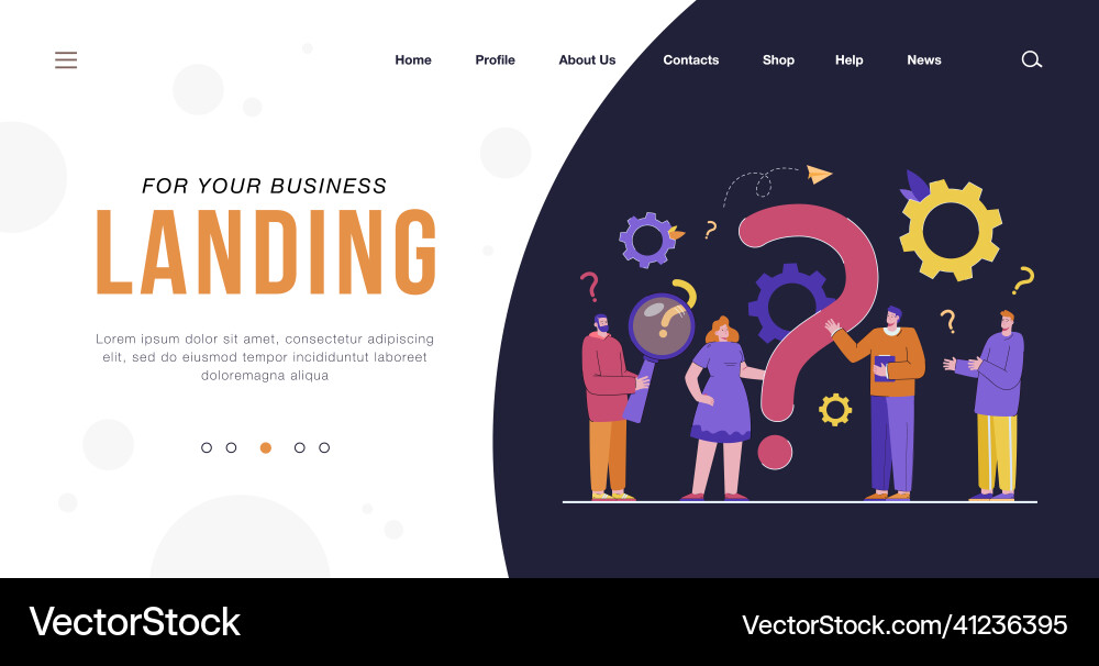 Tiny people asking questions and getting answers Vector Image