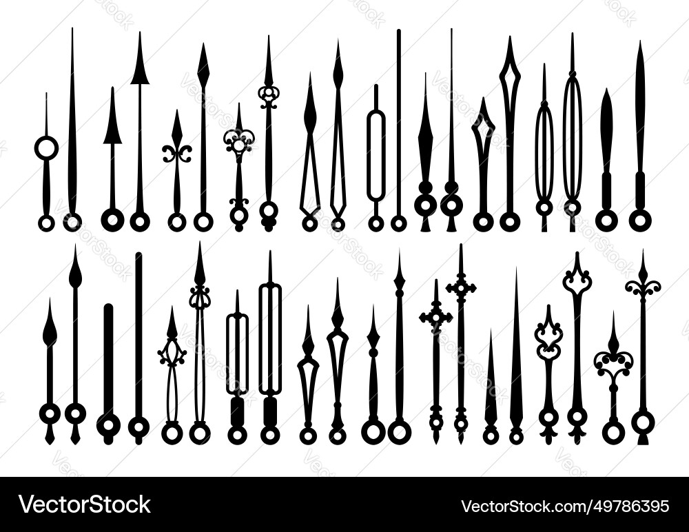 Vintage clock hands watch arrows or time pointers Vector Image