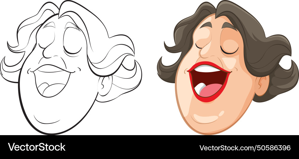 A laughing persons face Royalty Free Vector Image