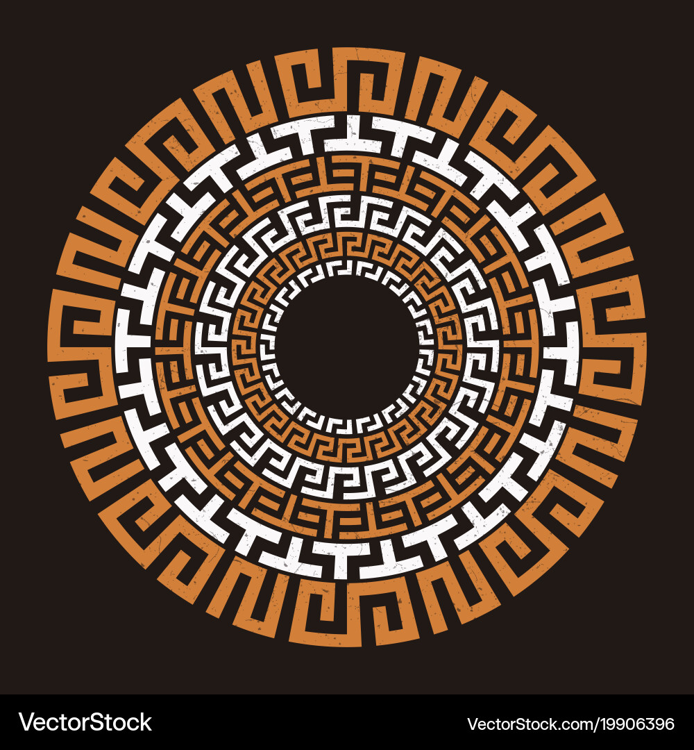 Ancient greek round meander key Royalty Free Vector Image