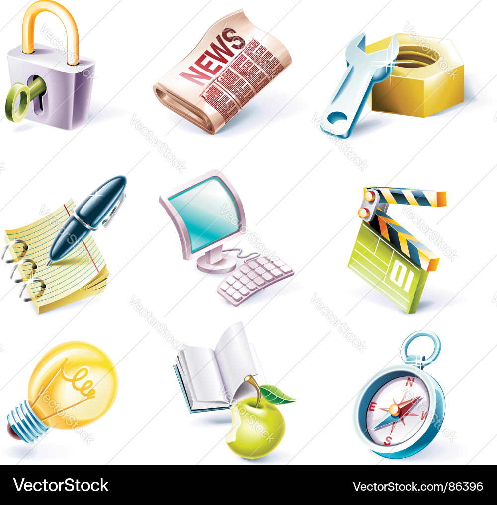 Cartoon style set Royalty Free Vector Image - VectorStock