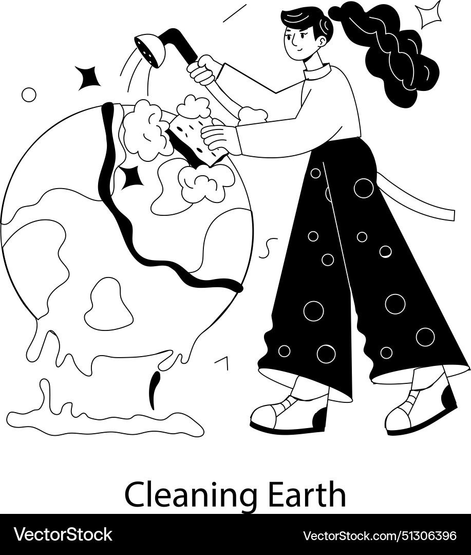 Cleaning earth Royalty Free Vector Image - VectorStock