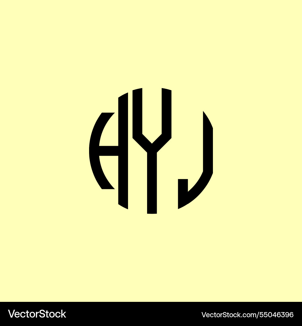 Creative rounded initial letters hyj logo Vector Image
