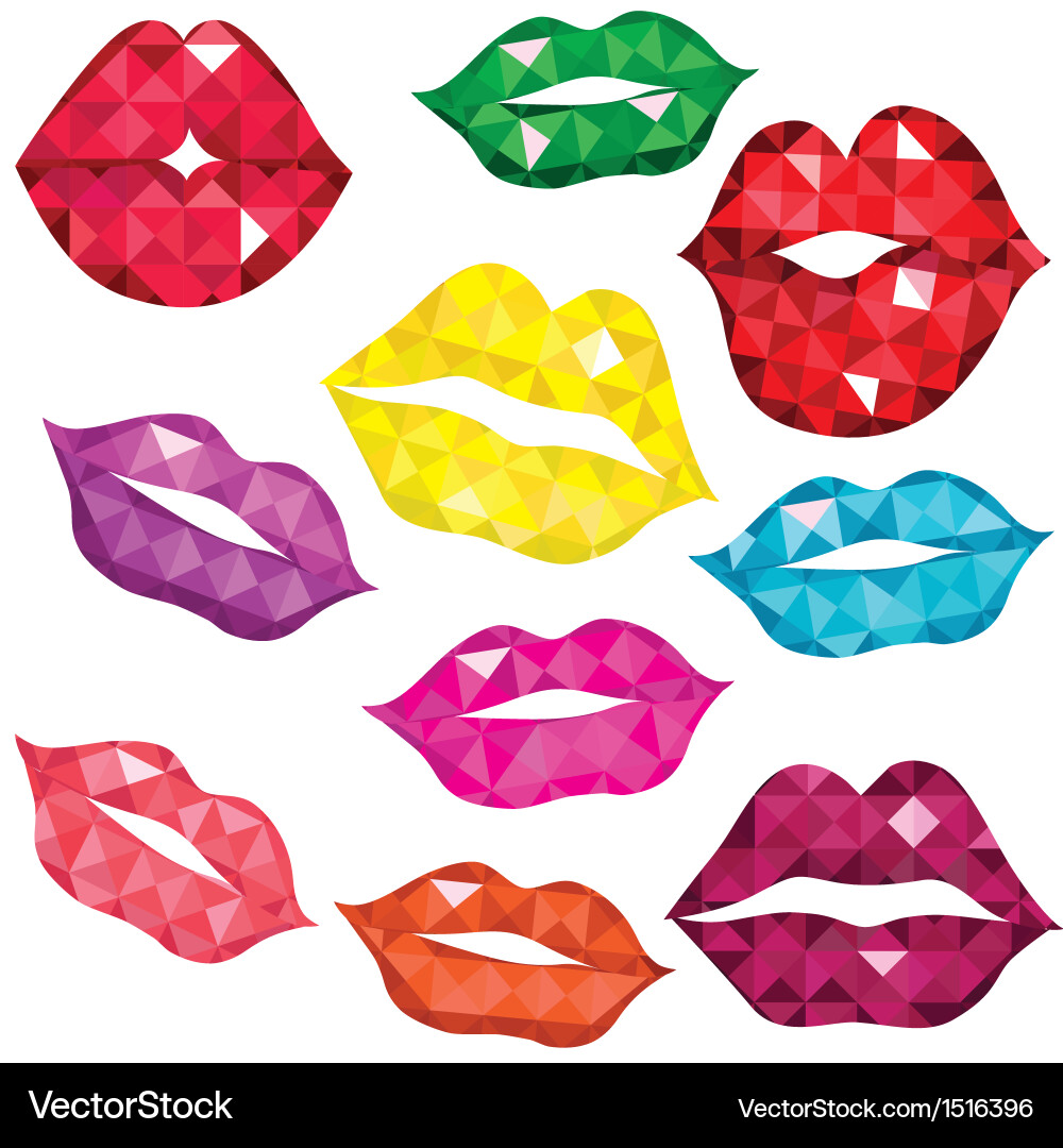 Geometric Lips Kiss Pattern Royalty Free Vector Image