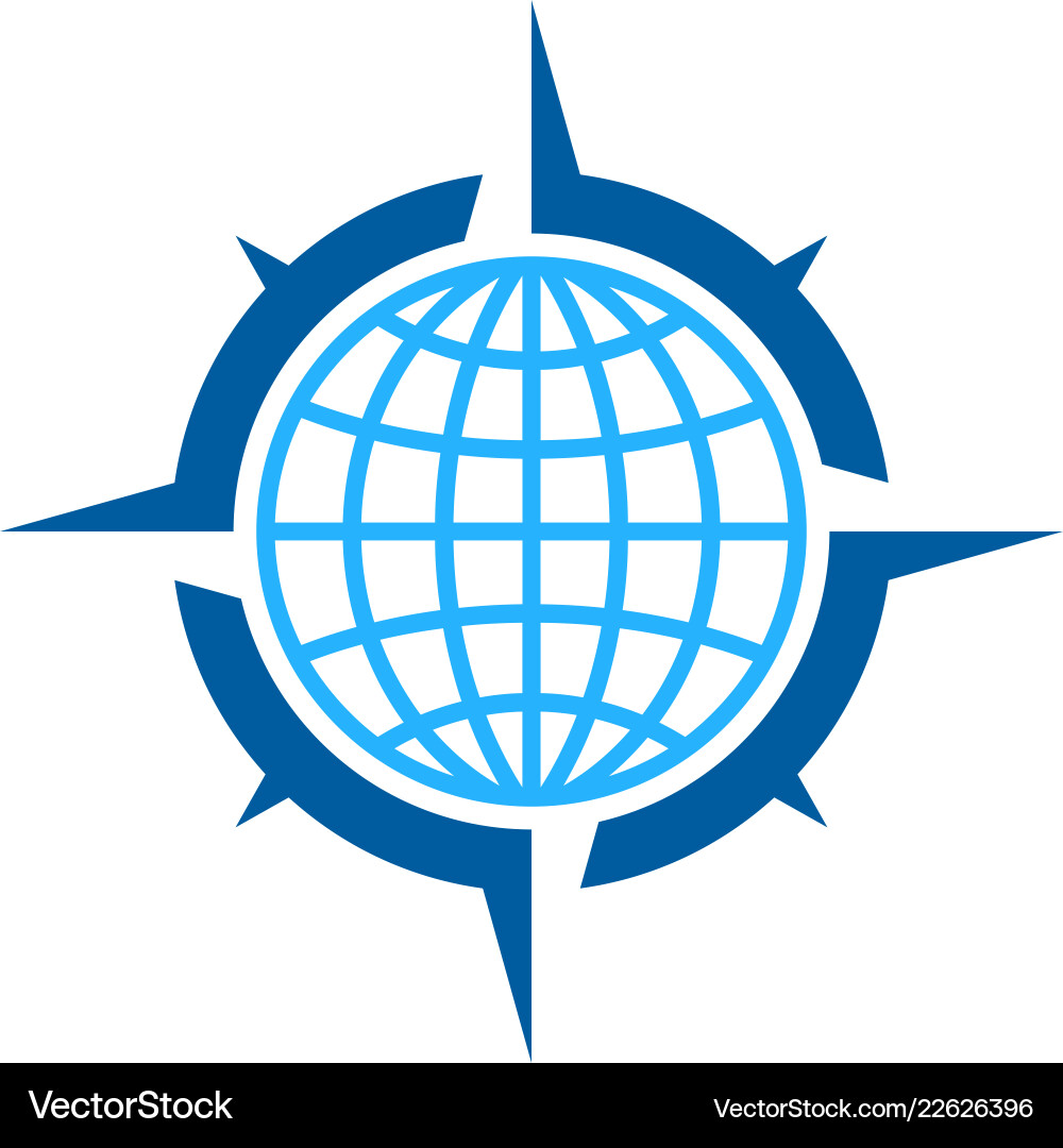 Global Compass Logo Icon Royalty Free Vector Image