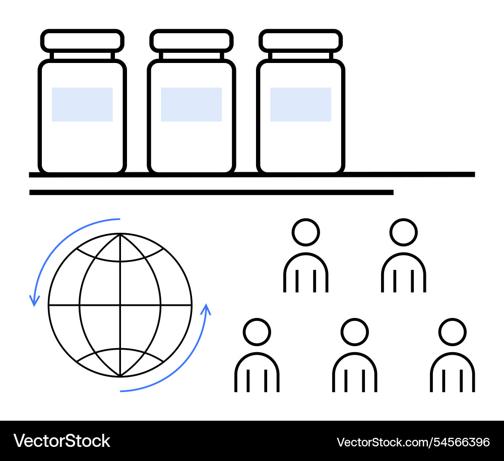 Global distribution of medicine represented Vector Image