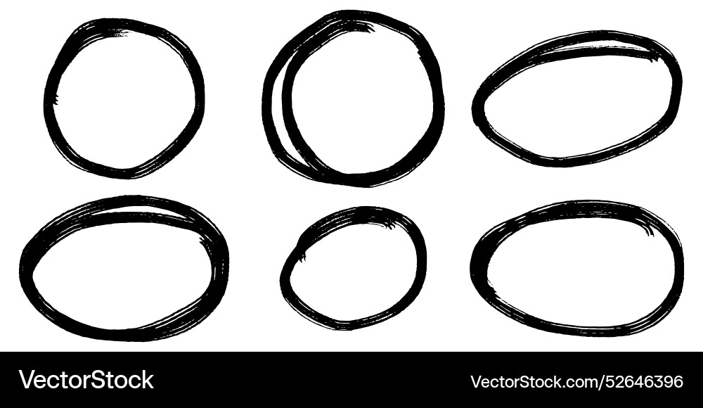 Hand drawn cartoon circle line Royalty Free Vector Image