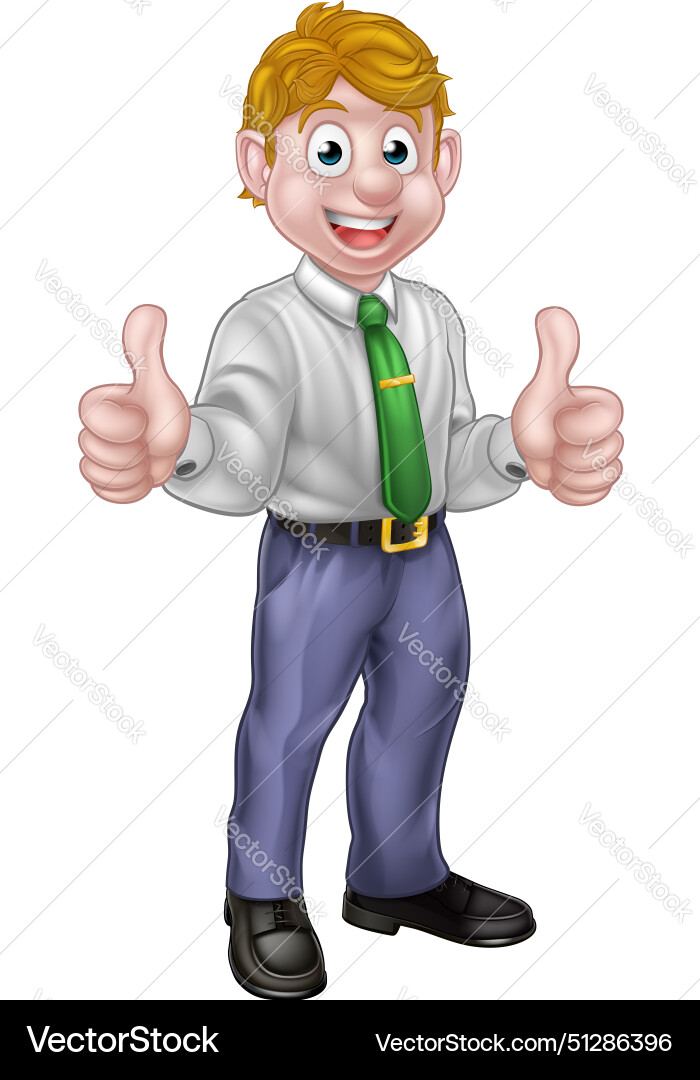 Happy cartoon thumbs up man Royalty Free Vector Image