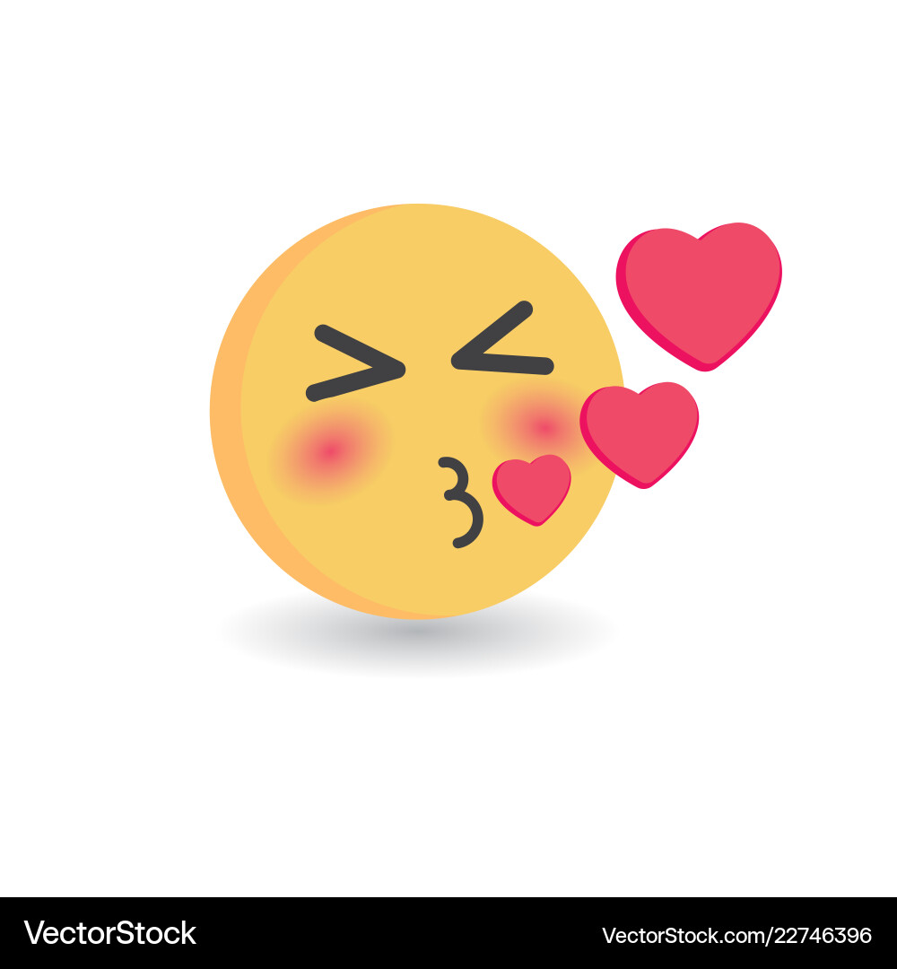 Kissing emoticon isolated on white Royalty Free Vector Image