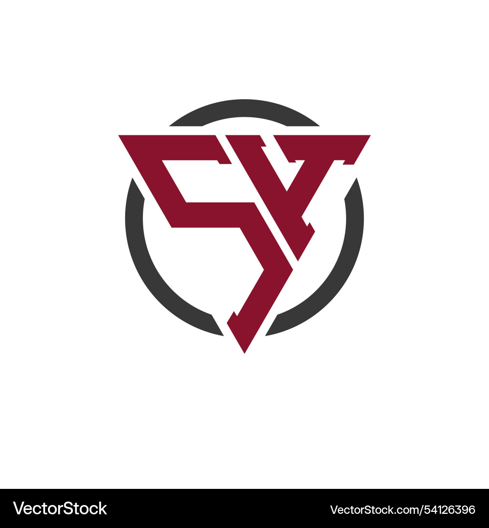 Letter sh monogram logo in bold triangle design Vector Image