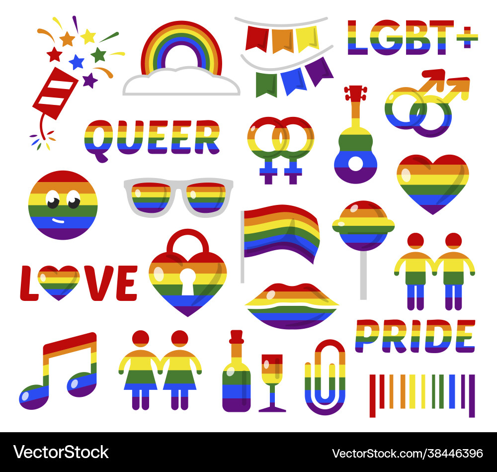 LGBT Pride Symbols Collection Royalty Free Vector Image