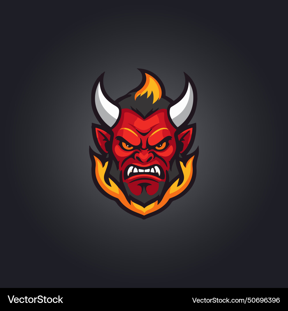 Logo devil character icon Royalty Free Vector Image