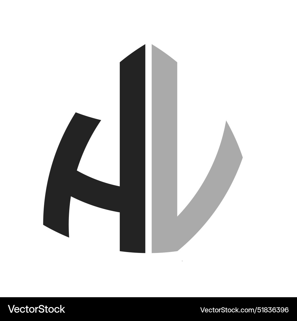 Modern creative hv logo design letter icon Vector Image