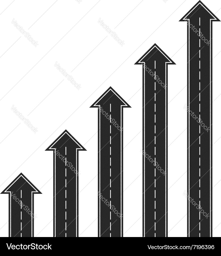 Road arrows Royalty Free Vector Image - VectorStock