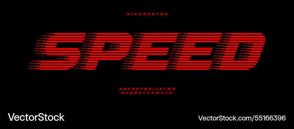 Speed typeface streamlined letters energetic Vector Image