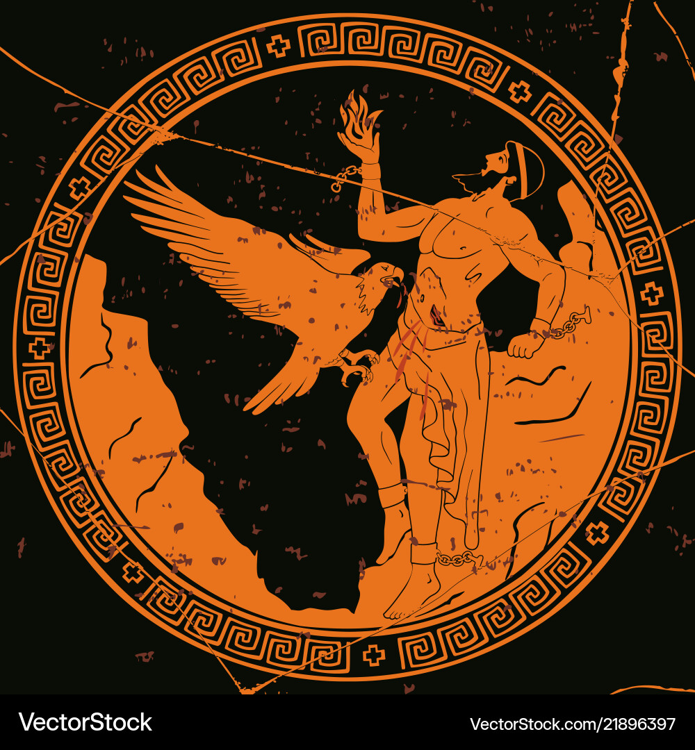 Ancient greek god prometheus Royalty Free Vector Image