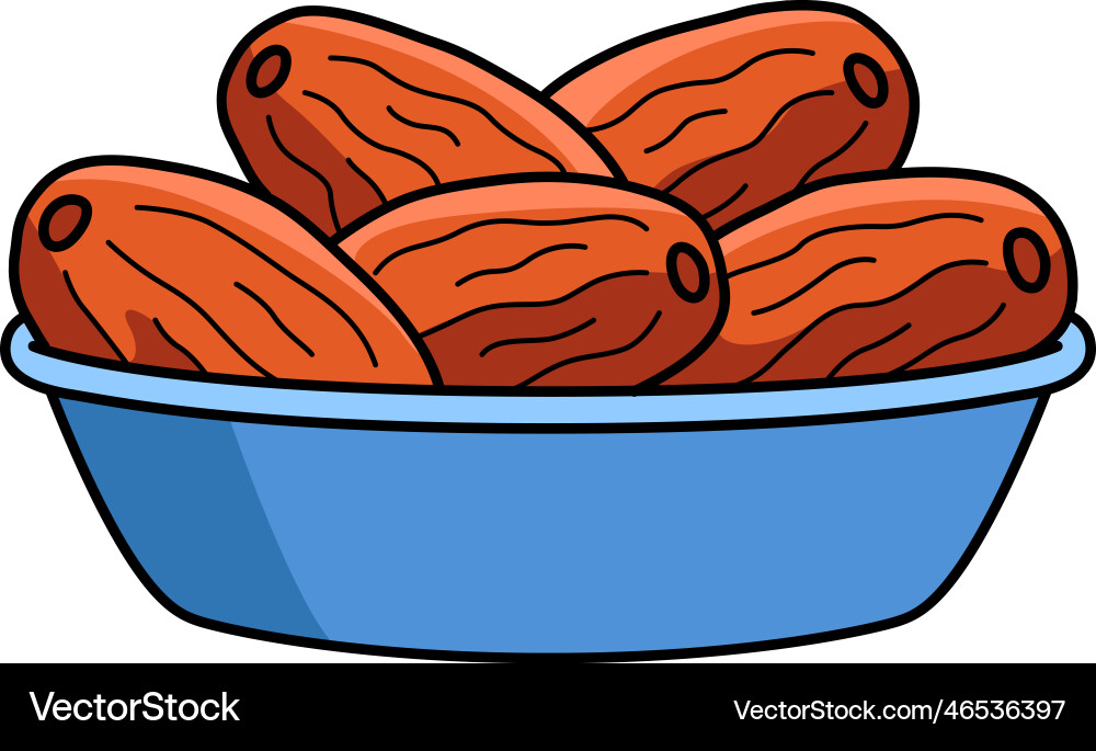 Dried date cartoon colored clipart Royalty Free Vector Image