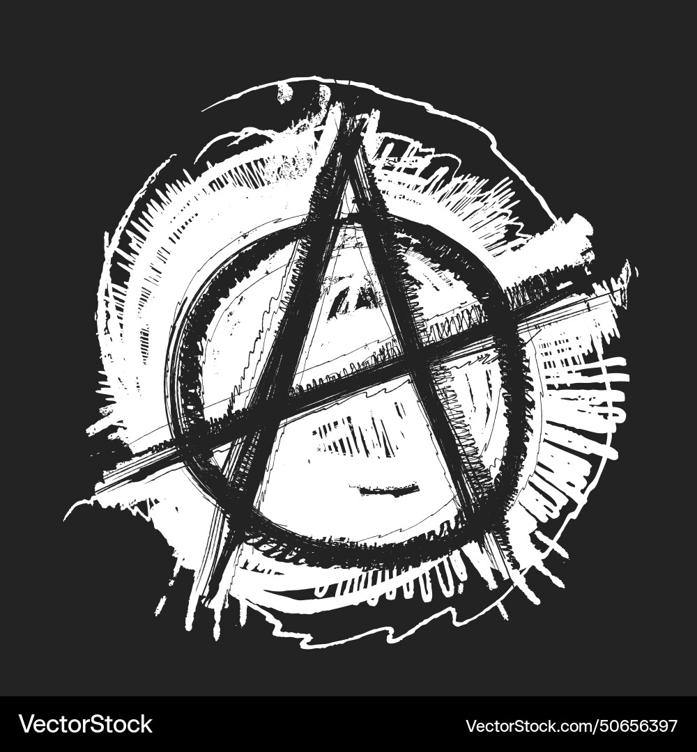 Grunge brush painted anarchy sign Royalty Free Vector Image