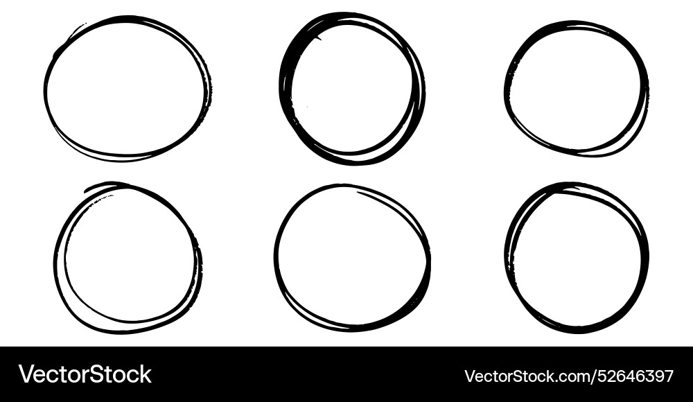 Hand drawn cartoon circle line Royalty Free Vector Image