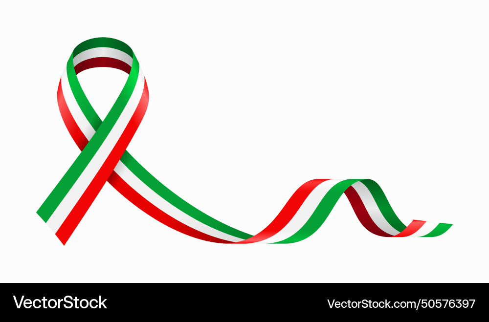 Italian flag stripe ribbon wavy background layout Vector Image