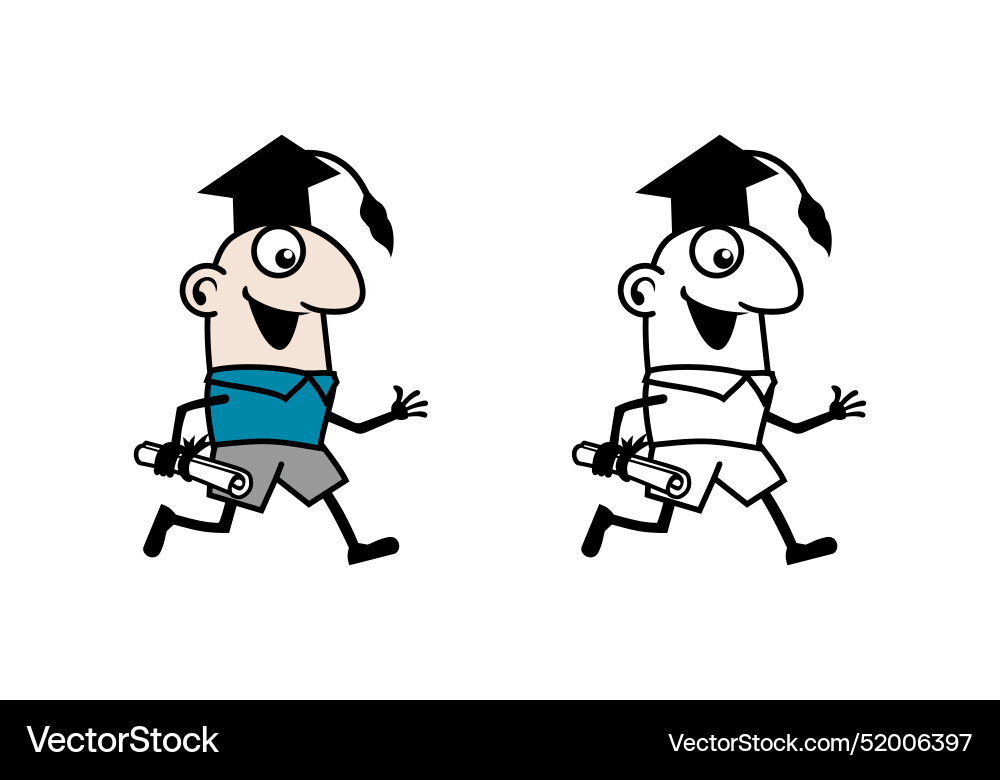 Student doodle cartoon character design Royalty Free Vector