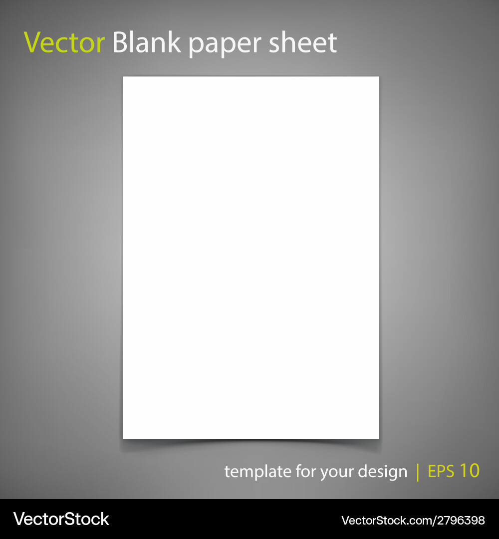 Blank paper sheet template for your design Vector Image