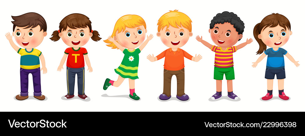 Children in different positions Royalty Free Vector Image