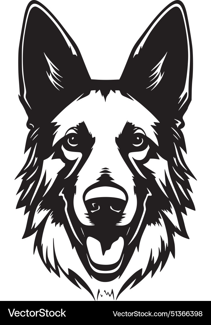 German shepherd - black and white isolated icon Vector Image