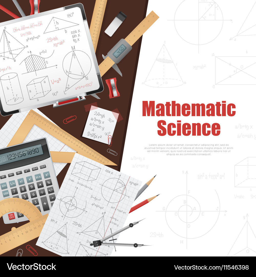 Mathematic science background poster Royalty Free Vector