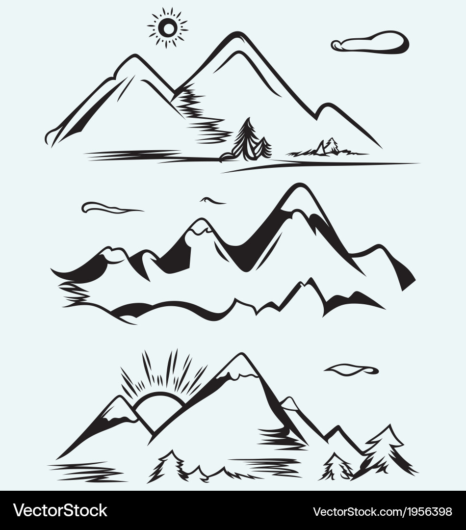 Mountain range Royalty Free Vector Image - VectorStock
