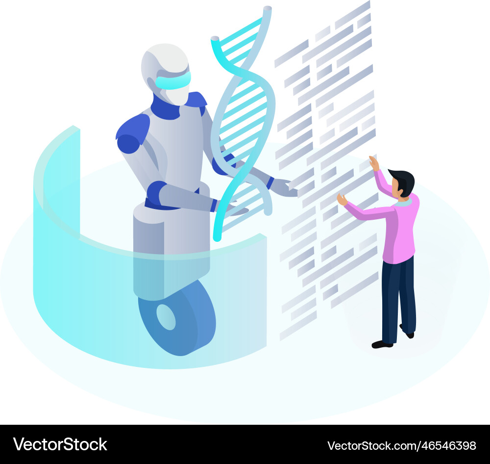 Nanotechnology isometric icon Royalty Free Vector Image