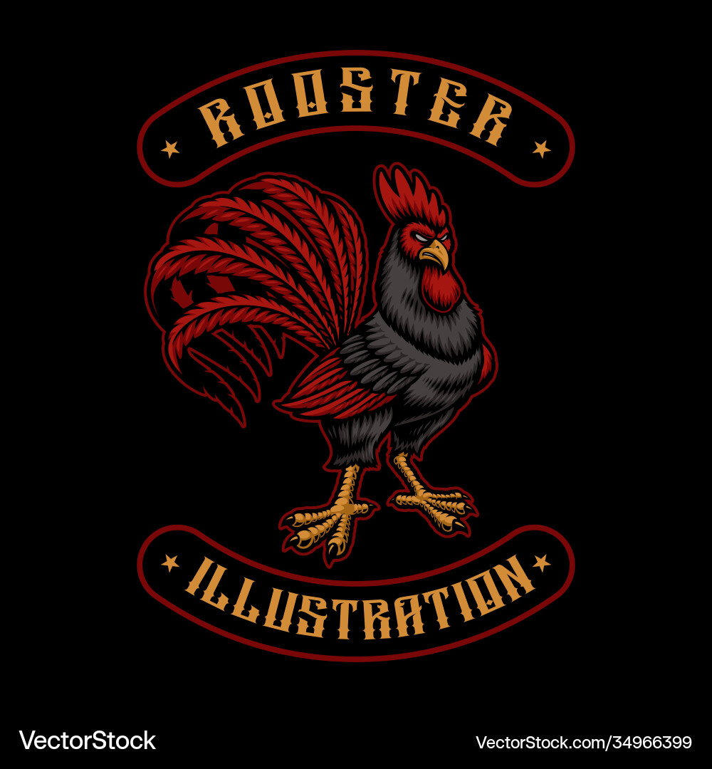 A colorful rooster Royalty Free Vector Image - VectorStock