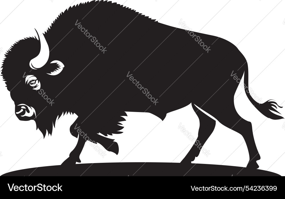 Bison silhouette artwork Royalty Free Vector Image