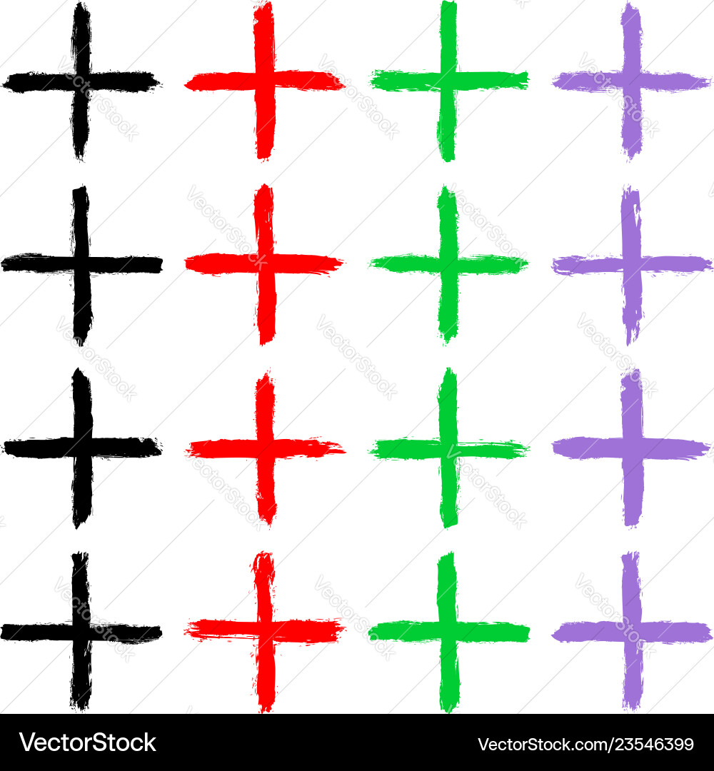 Brushstroke plus sign Royalty Free Vector Image