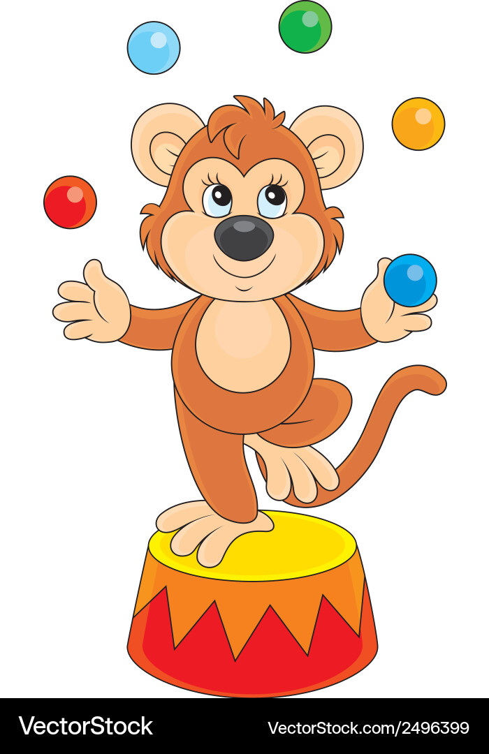 Circus monkey Royalty Free Vector Image - VectorStock