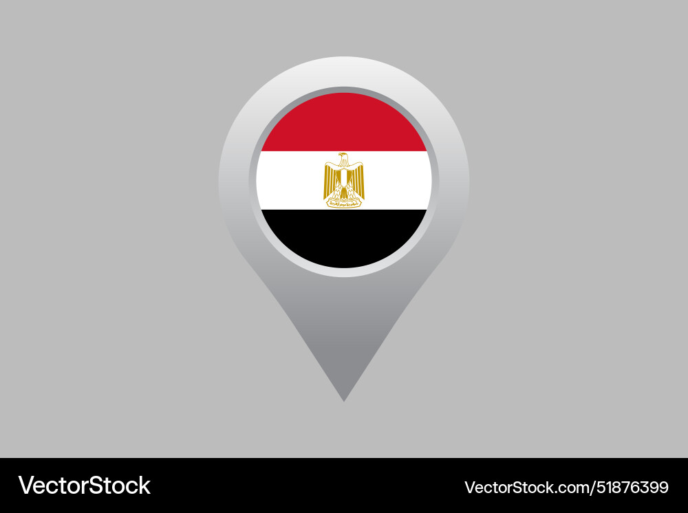 Egypt flag with location sign Royalty Free Vector Image