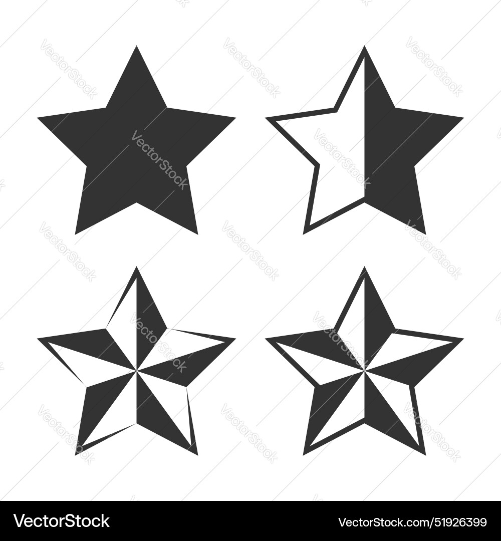 Four stars Royalty Free Vector Image - VectorStock