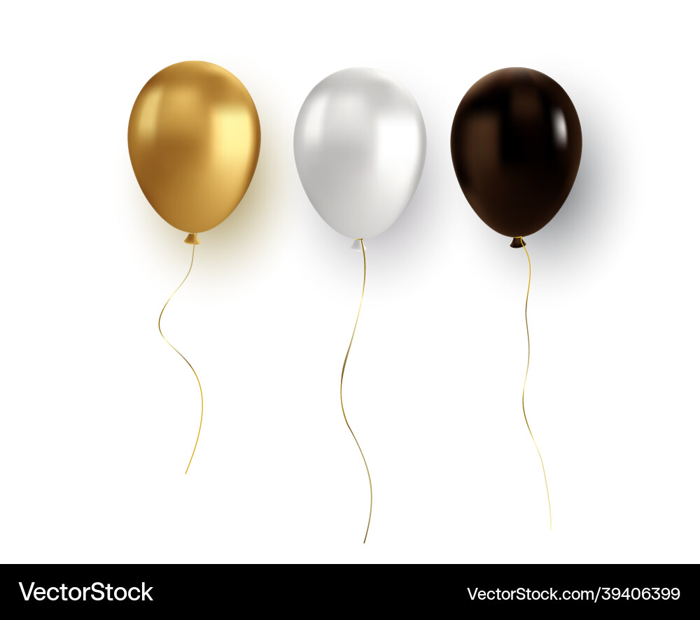 Glossy realistic gold baloon on transparent Vector Image