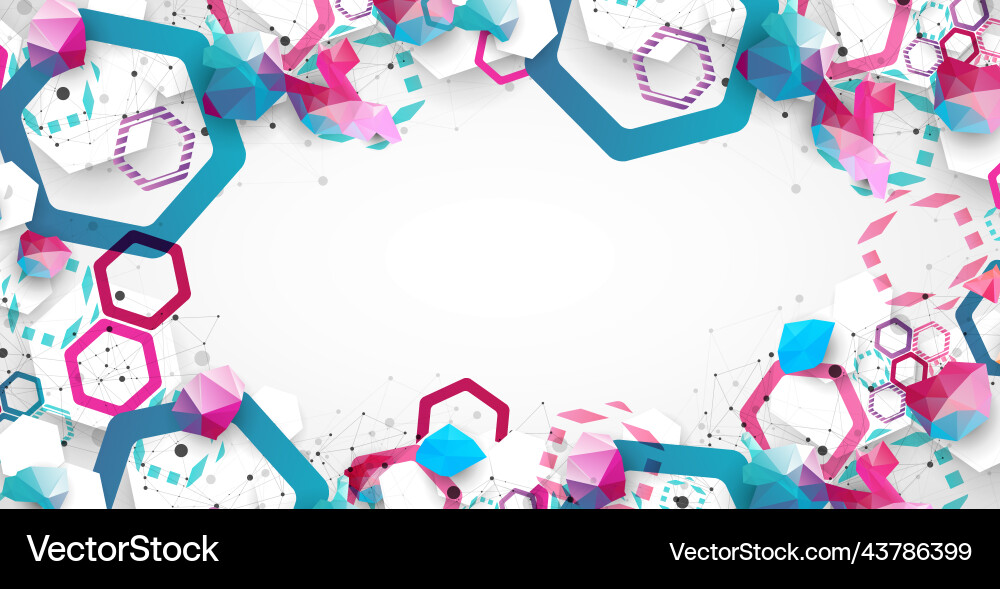 Hexagonal geometric array abstract background Vector Image