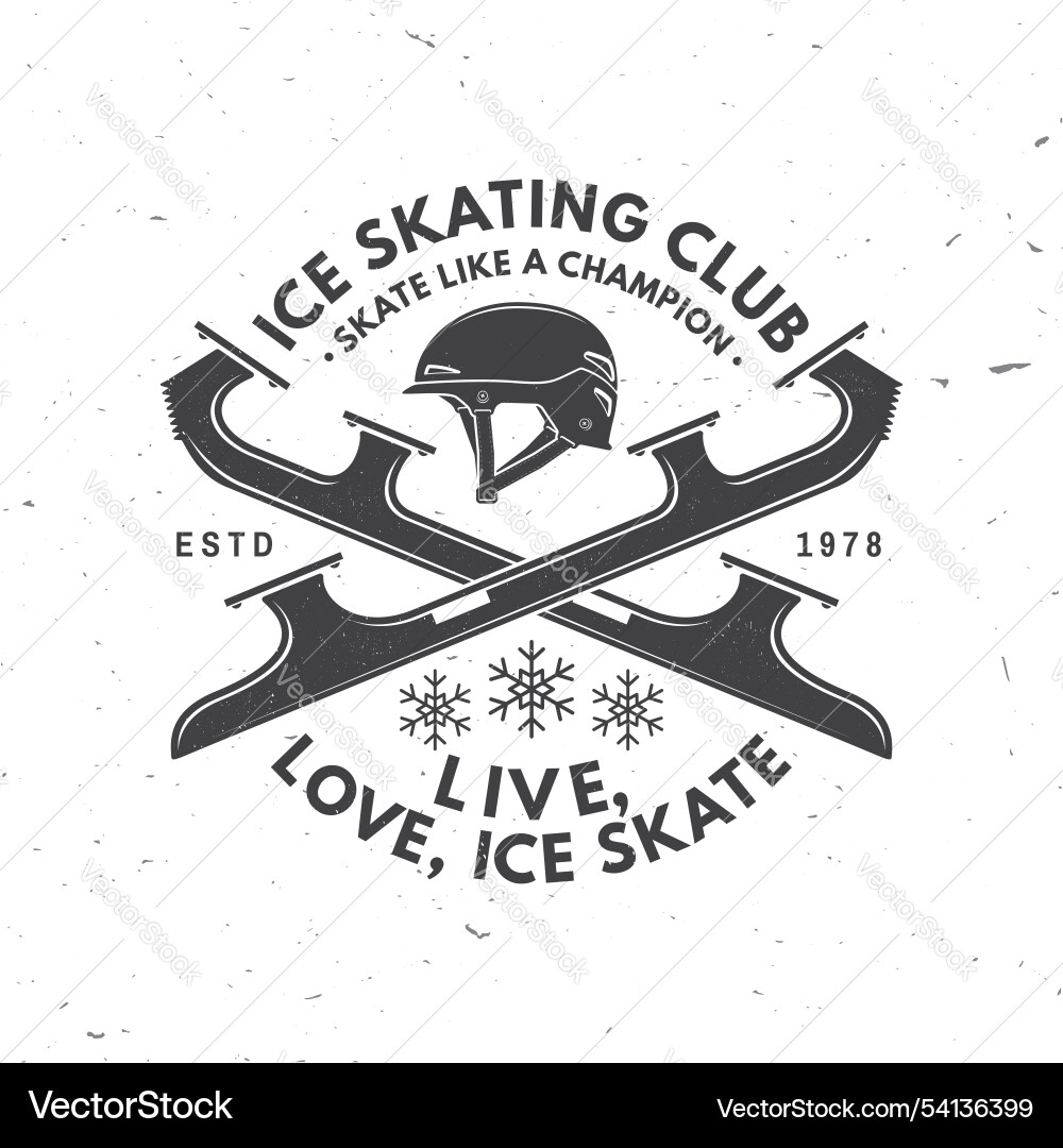 Ice skate academy logo badge design concept Vector Image