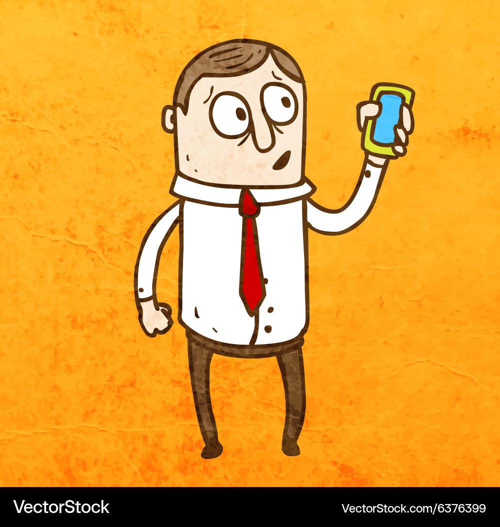 Iphone man cartoon Royalty Free Vector Image - VectorStock