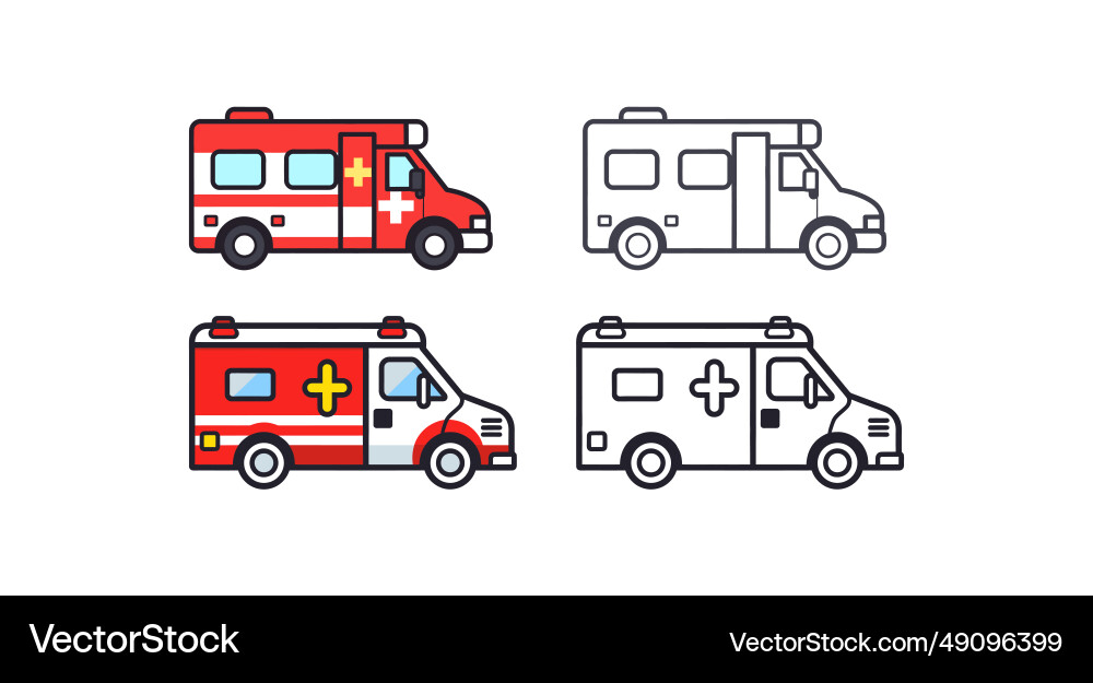 Rescue vehicle collection Royalty Free Vector Image