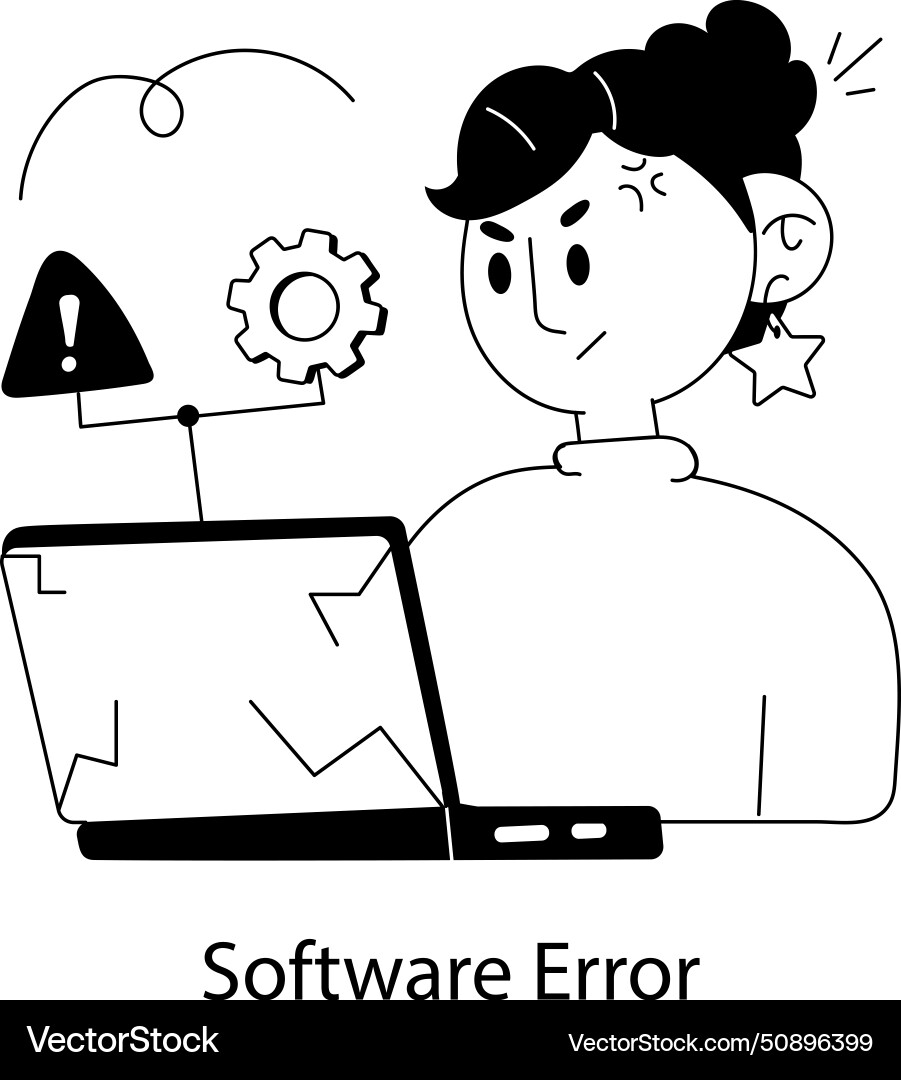 Software error Royalty Free Vector Image - VectorStock