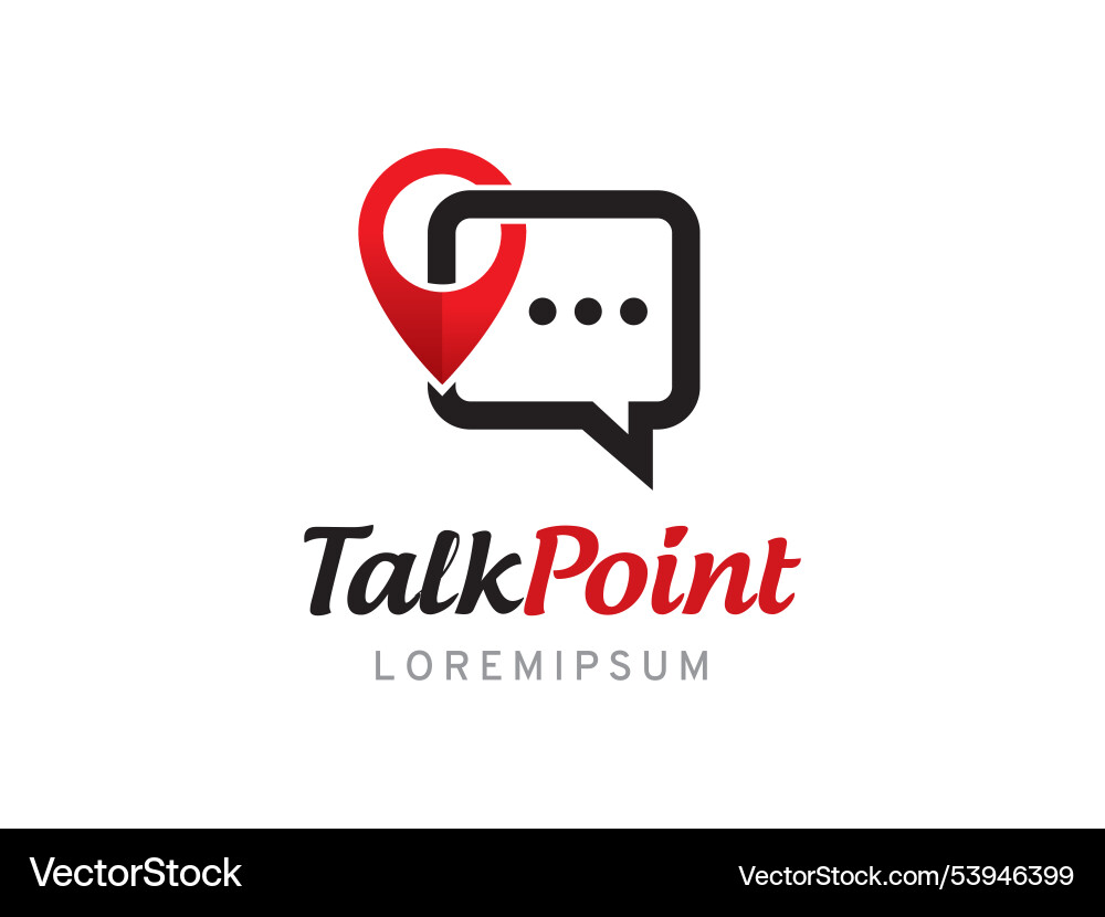 Talk point logo symbol or icon template Royalty Free Vector
