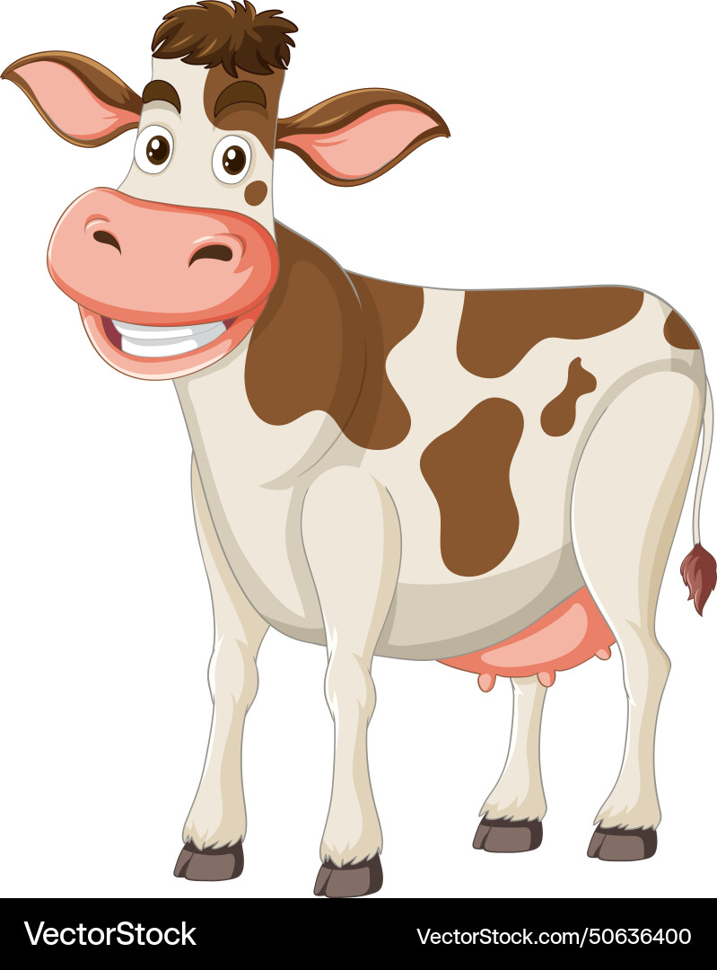 A happy smiling cow Royalty Free Vector Image - VectorStock