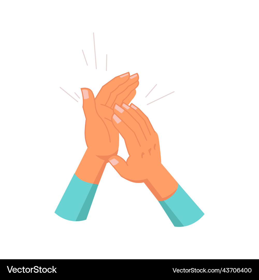 Applauding people clapping hands Royalty Free Vector Image